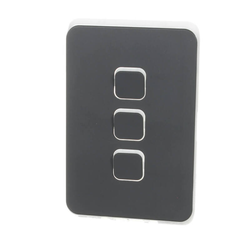 Clipsal Iconic 3043C-AN | 3 Gang Switch Plate Cover Anthracite | (Skin ...
