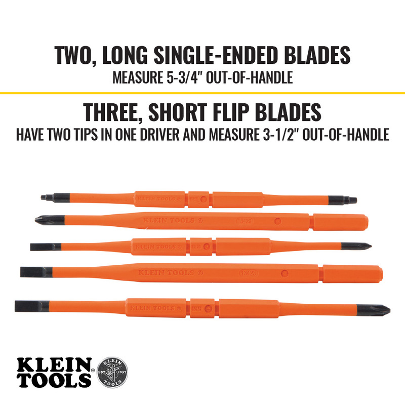 Klein 32288 Insulated Screwdriver Set: 8-in-1, 1000V Safety