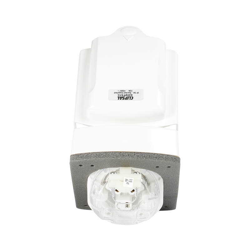 Clipsal 435VFS15-WE | Weatherproof Inlet 15 Amp White IP34 | Caravan Inlet