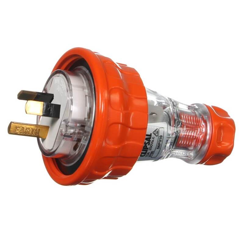 CLIPSAL 56P310-EO | 3 Pin Flat 10Amp Straight Plug IP66 | 56 Series