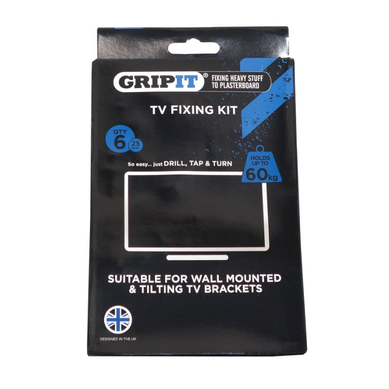 Gripit AUGTVKIT | TV Bracket Fixing Kit | Holds up to 60KG