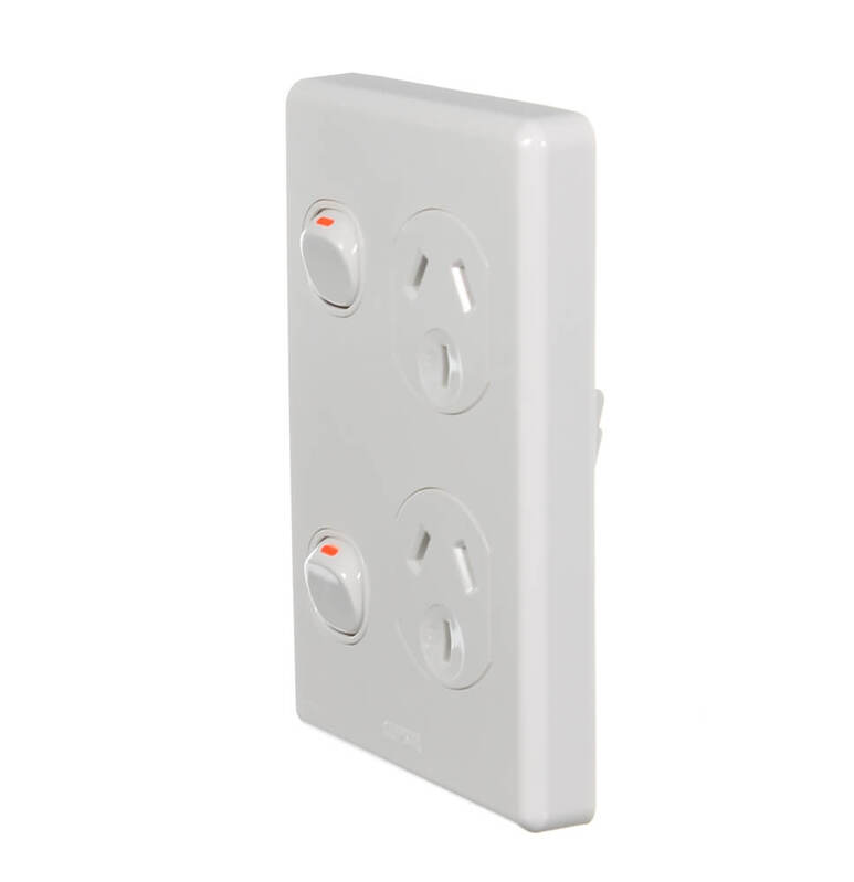 Clipsal C2025V | Double Vertical Power Point GPO 10Amp 250v White ...