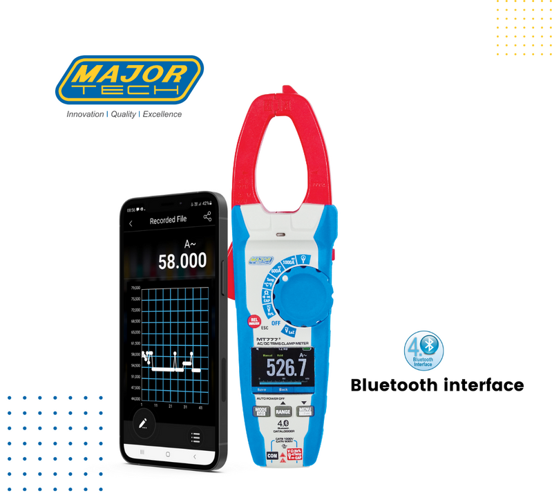 Major Tech MT777 | 1000A AC/DC TRMS Bluetooth Clamp Meter