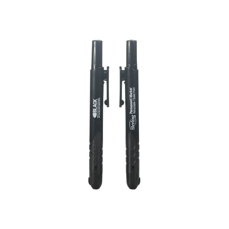 Sterling RPM-2B | Retractable Permanent Marker | 2 Pack | Black