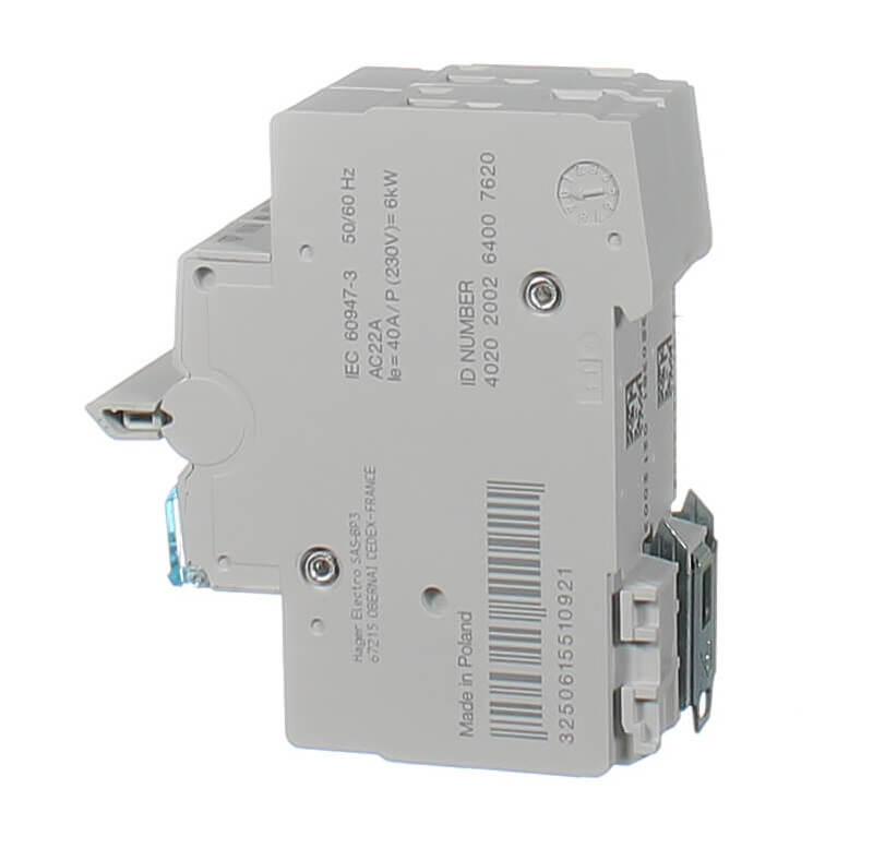 HAGER SFT240 | Changeover Switch 2 Pole 40 Amp 240v 50Hz Din Mounted