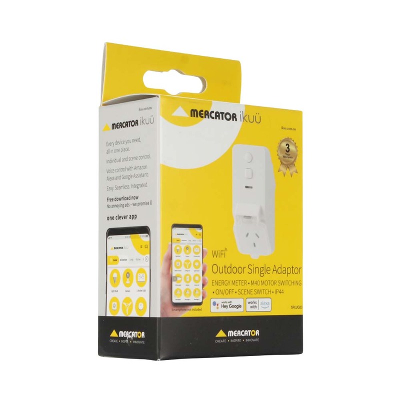 Mercator Ikuu SPLUG03 | Smart IP44 Outdoor Single Adapter | Wi-Fi
