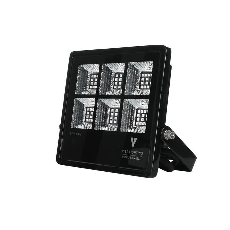 ANL Lighting VBLFL-836-4-RGB | Vibe 54W RGB LED Floodlight 240V | Black
