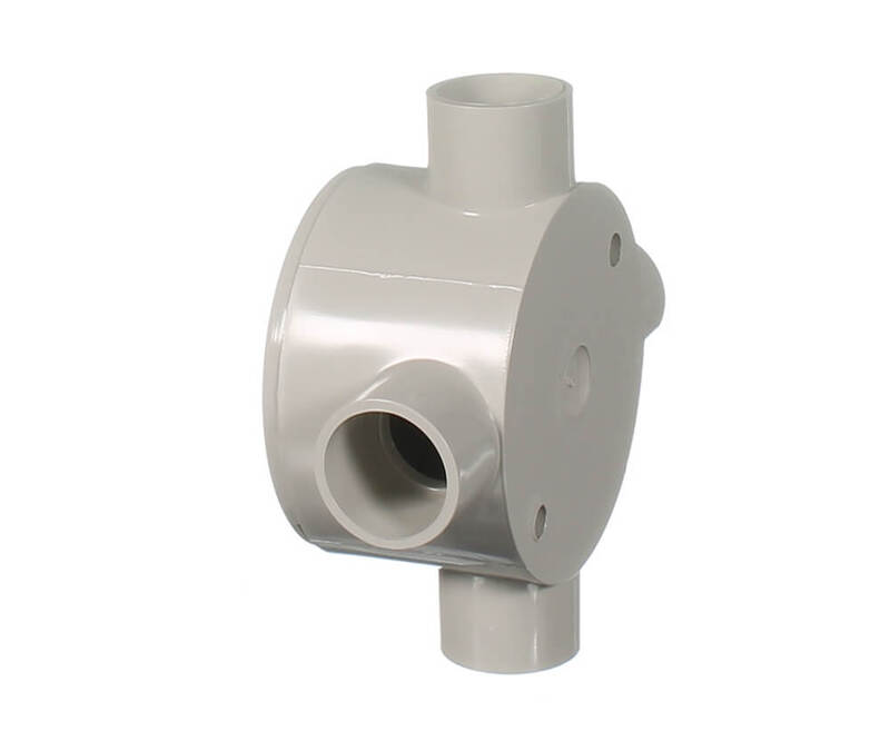 Clipsal 4 Way 20mm Round Shallow Junction Box | 240-20-4-GY | Jbox