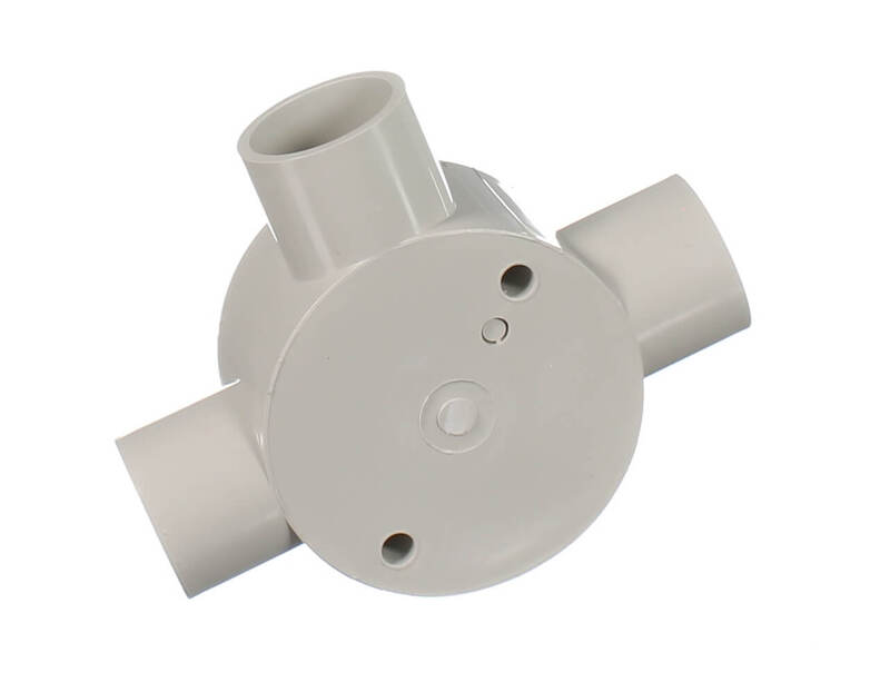 Clipsal 240-25-3-GY | 3 Way 25mm Round Shallow Junction Box