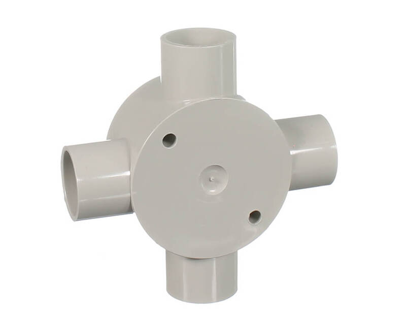 Clipsal 4 Way 25mm Round Shallow Junction Box | 240-25-4-GY | Jbox