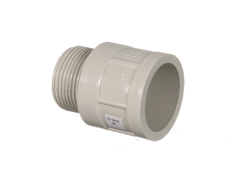 Clipsal 263-25-GY | 25mm Plain to Screwed PVC Conduit Male Coupling