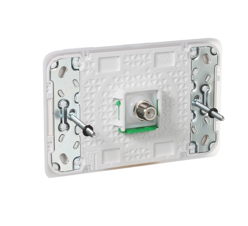 Clipsal Iconic 3041VTV75F-VW | Coaxial Outlet Pal To F-Type Vivid White