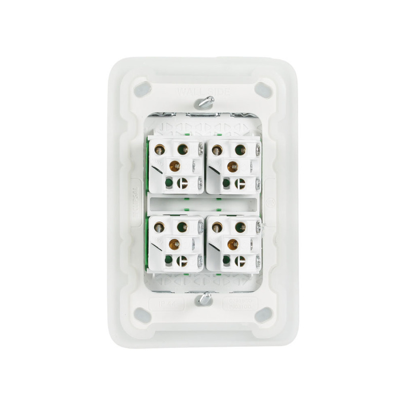 Clipsal Iconic 3044V44-VW | Switch 4 Gang IP44 10Amp Vivid White | Wet ...