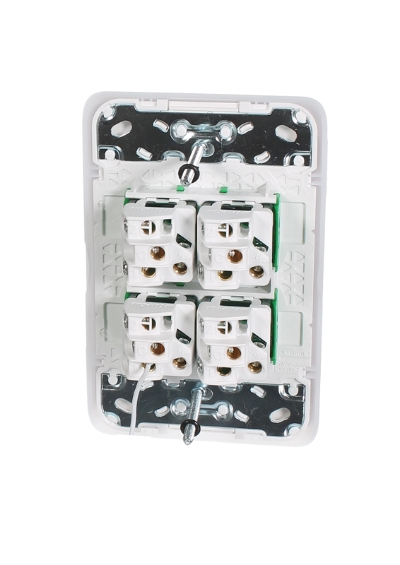 Clipsal Iconic 3044VA-VW | Switch 4 Gang 10Amp | Vivid White - Clipsal by Schneider Electric