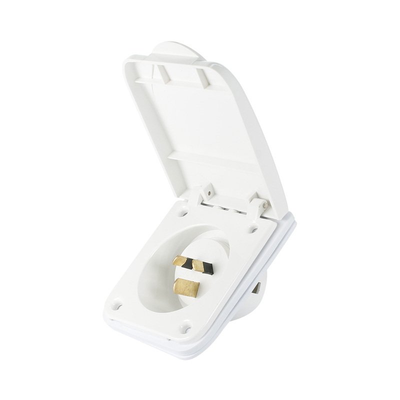 NLS 30790 | Weatherproof Inlet 15 Amp White IP44 | Caravan Inlet
