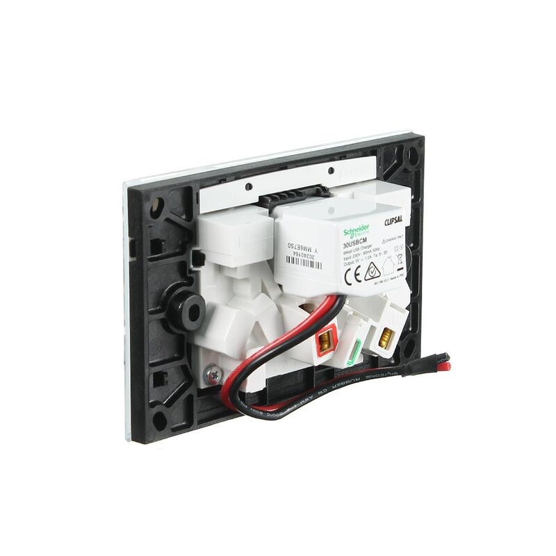 CLIPSAL SATURN 4025USBC-PW | 10A Double Power Point C/W USB | Pure White