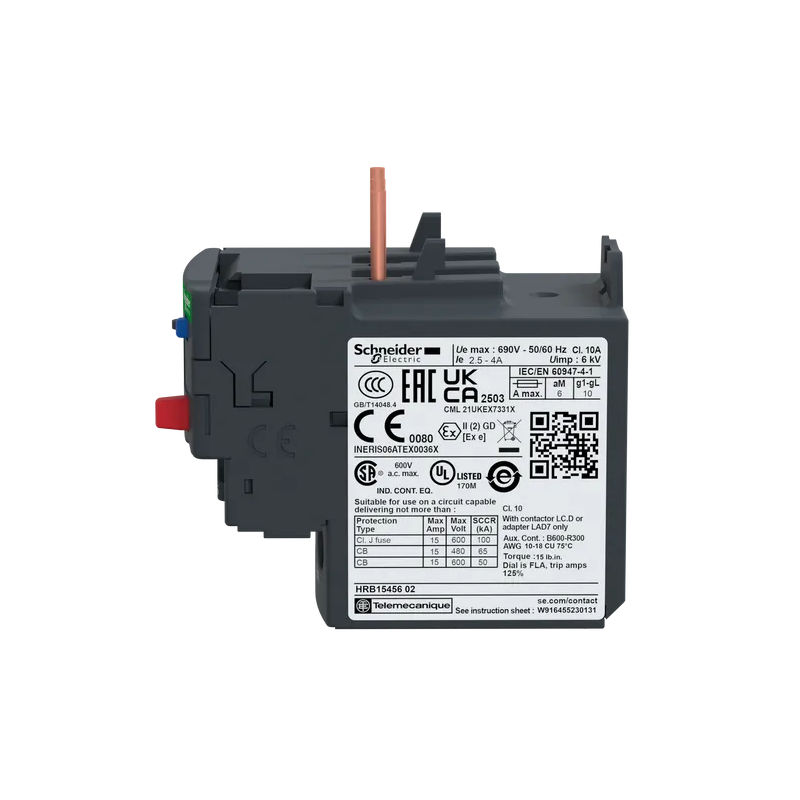 Schneider Electric TeSys LRD08 | Thermal Overload Relay 2.5 - 4 Amps