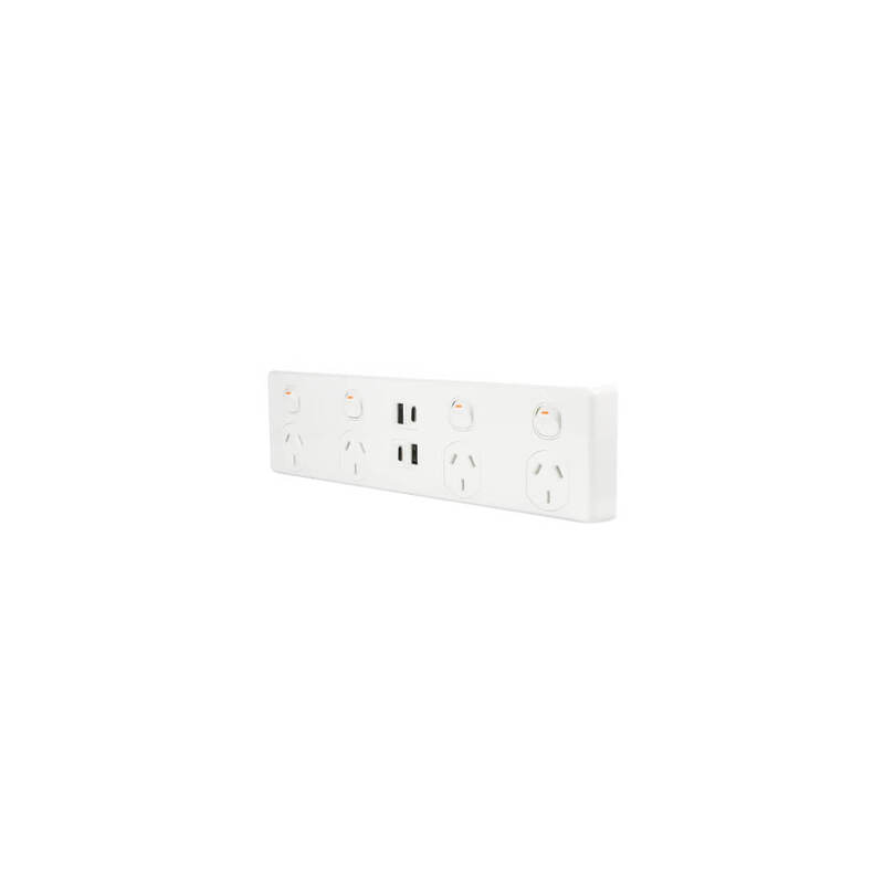 Trader Puma PU4X4AC | Power Point 4 Gang 10A 250V | Double Pole Plus 4 ...