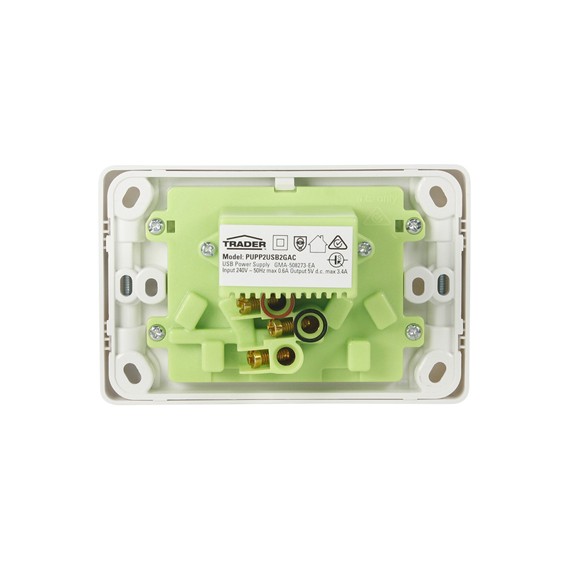 Trader Puma PUPP2USB2GAC | Twin Socket 10A Power Point USB Type A & C ...