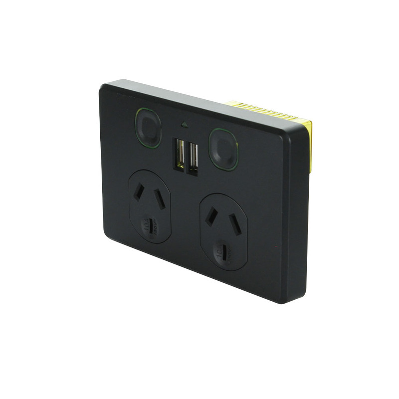 Mercator Ikuu SPPUSB02GMBK | Matt Black Smart Double Power Point with ...