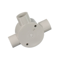 Clipsal 240-25-3-GY | 3 Way 25mm Round Shallow Junction Box