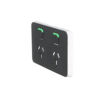 Clipsal Iconic 3025C-AN | Double Power Point Skin Anthracite | (SKIN ONLY)