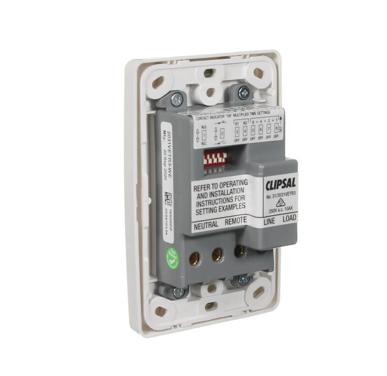 Clipsal 2031VETR3 | Electronic Time Delay Push Button Switch | Series 2000