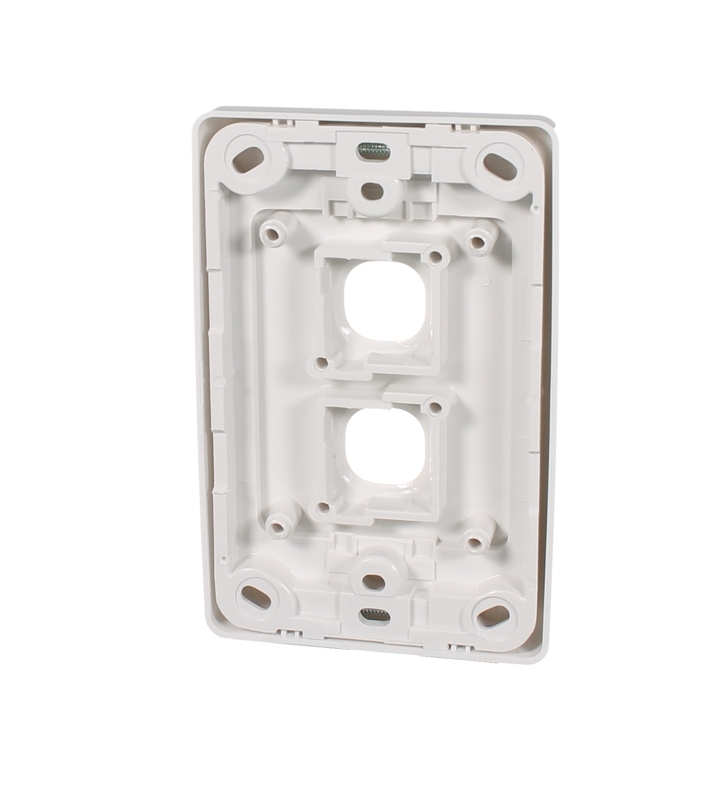 Clipsal 2032VH-WE | 2 Gang Grid And Surround 2000 Series White