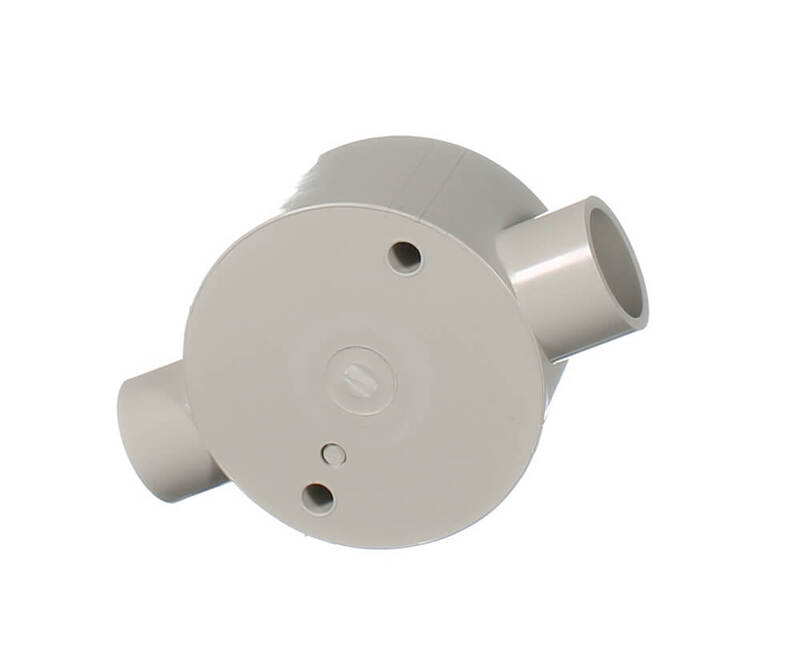 Clipsal 2 Way 20mm Round Shallow Junction Box | 240-20-2-GY | Jbox