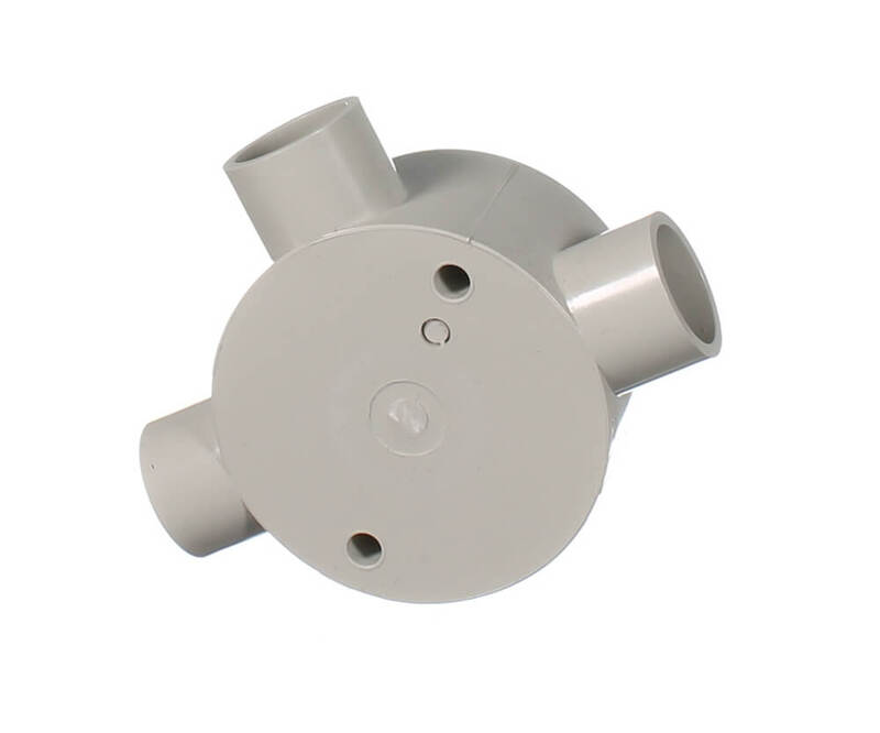 Clipsal 3 Way 20mm Round Shallow Junction Box | 240-20-3-GY | Jbox