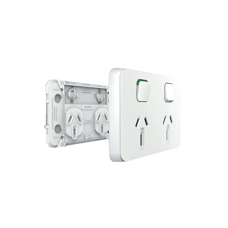 Clipsal Iconic 3025/15-VW | 15Amp Double Power Point GPO 250v | Vivid White