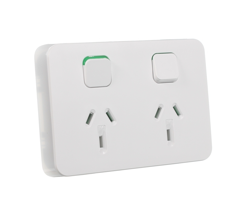 Clipsal Iconic 3025VW | Double Power Point GPO 10Amp Vivid White | 3025-VW