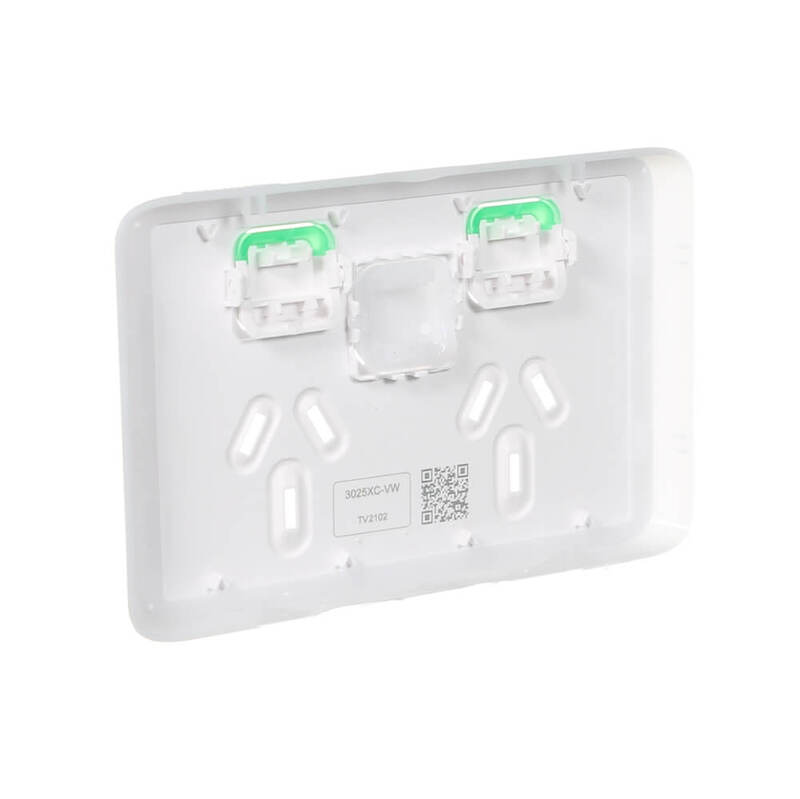Clipsal Iconic 3025XC-VW | Double Power Point Extra Switch Skin White ...