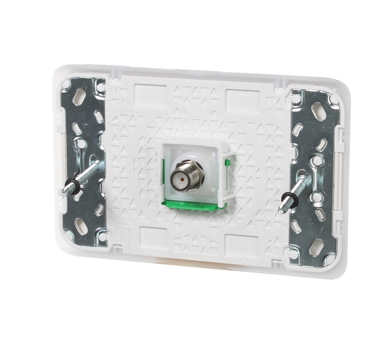 Clipsal Iconic 3041VTV75F-VW | Coaxial Outlet Pal To F-Type Vivid White