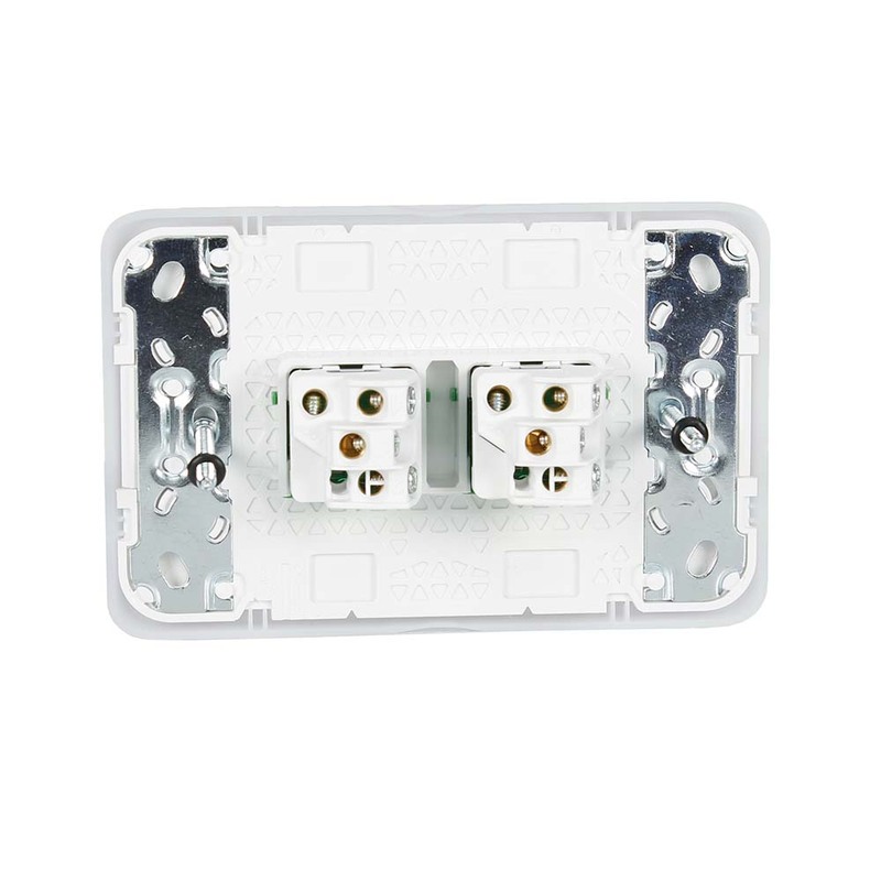 Clipsal Iconic 3042HA-VW | Switch 2 Gang 10Amp Horizontal | Vivid White