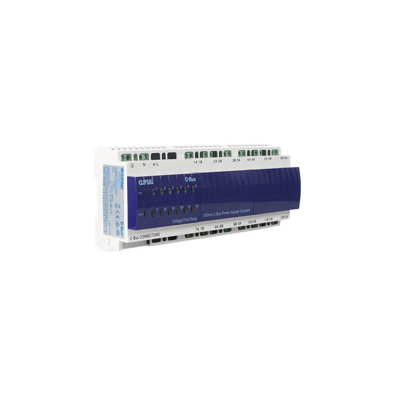 Clipsal Schneider L5512RVF | C-Bus 12 Channel Voltage Free Relay DIN ...