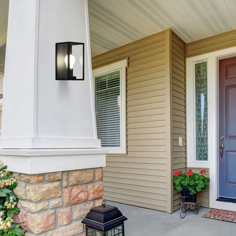Oriel OL7843BK | Pandora Flush Hamptons Style Outdoor Sconce | Black
