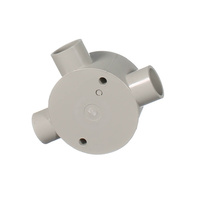 Clipsal 3 Way 20mm Round Shallow Junction Box | 240-20-3-GY | Jbox