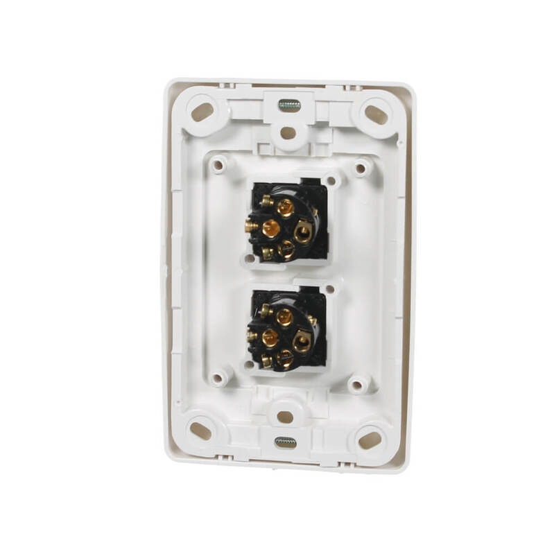 Clipsal 2 Gang Switch 10Amp 250v White (2000 Series) 2032VAWE, 2032VA