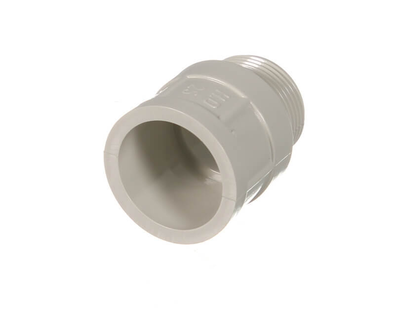 Clipsal 263-25-GY | 25mm Plain to Screwed PVC Conduit Male Coupling