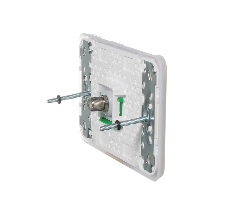 Clipsal Iconic 3041VTV75F-VW | Coaxial Outlet Pal To F-Type Vivid White