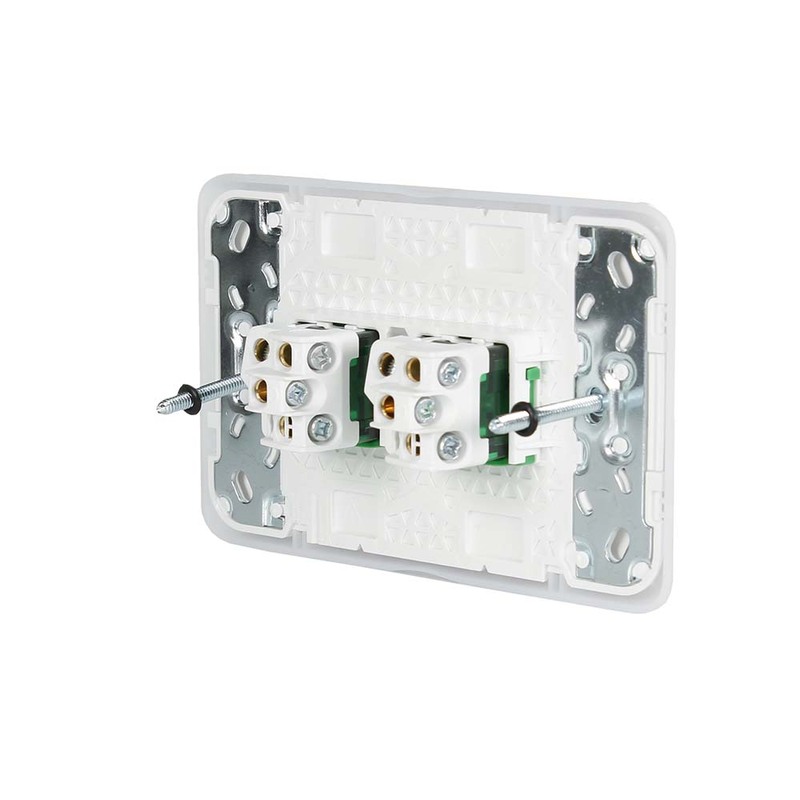 Clipsal Iconic 3042HA-VW | Switch 2 Gang 10Amp Horizontal | Vivid White