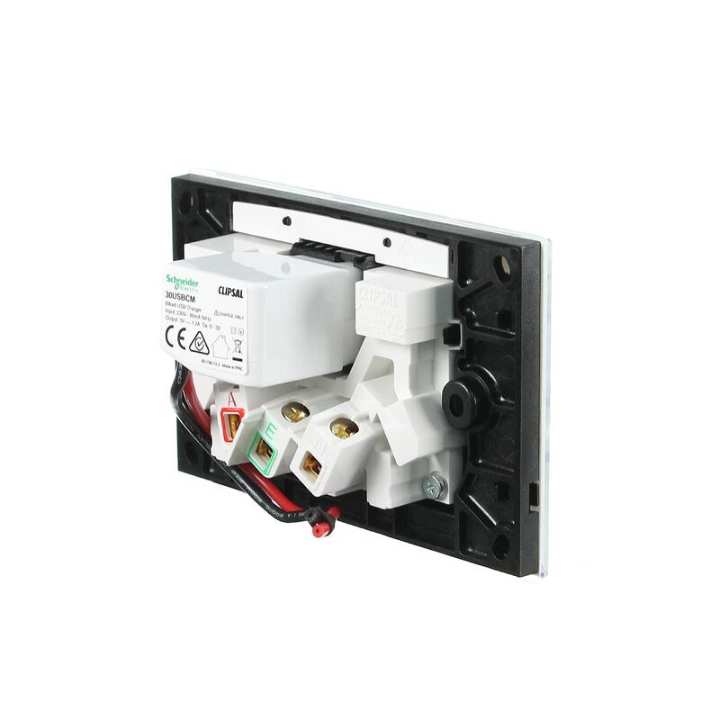 CLIPSAL SATURN 4025USBC-PW | 10A Double Power Point C/W USB | Pure White