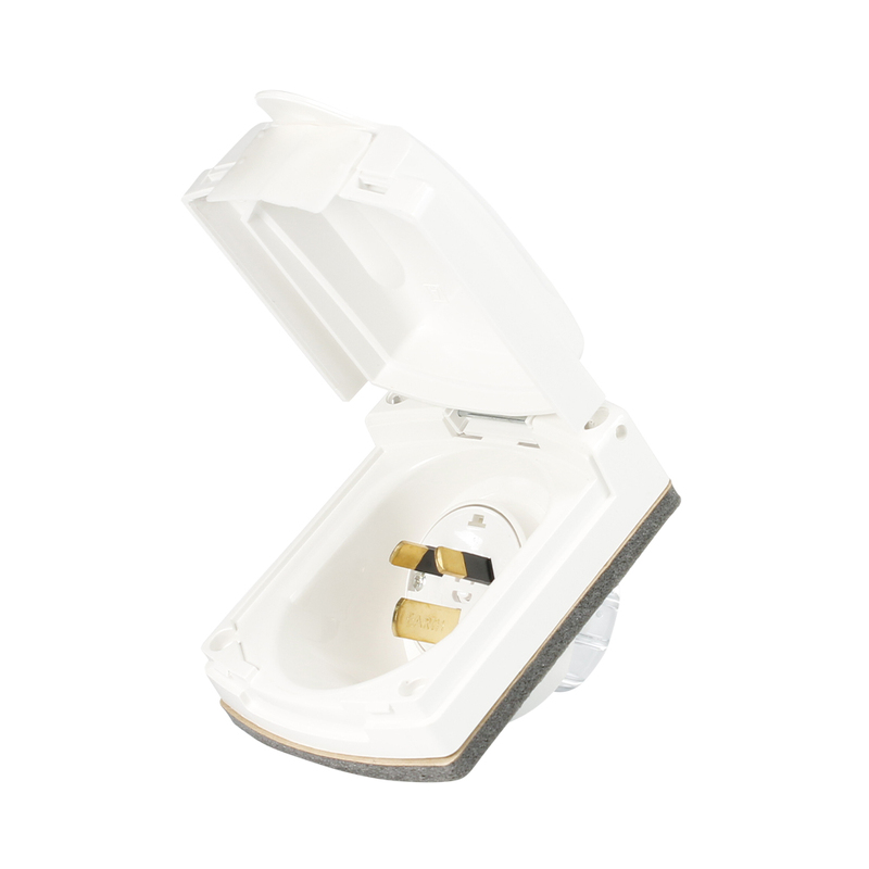 Clipsal 435VFS15-WE | Weatherproof Inlet 15 Amp White IP34 | Caravan Inlet