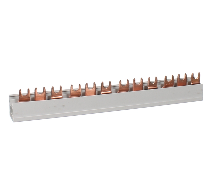 Hager KDN380A | 12 Pole 3 Phase Fork Style Insulated Busbar 80A 16mm²