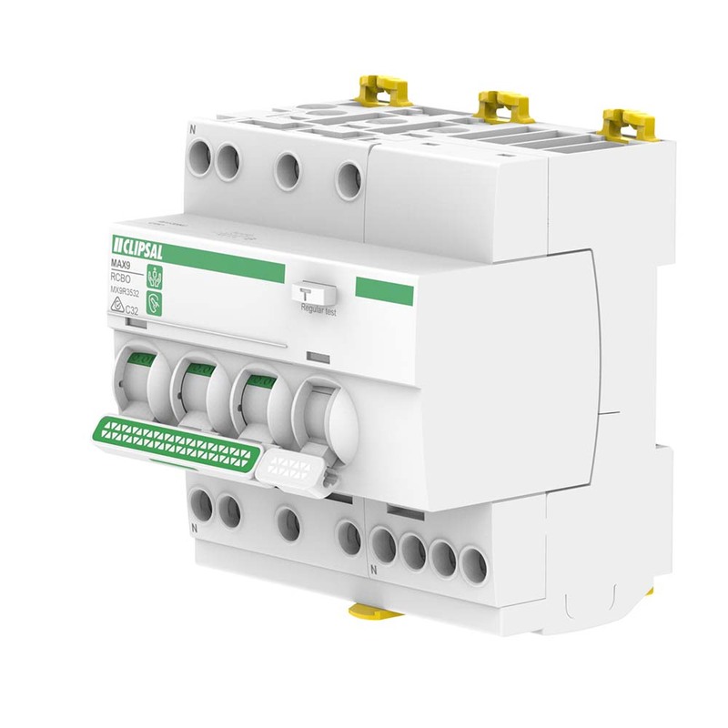 Clipsal MX9R3532 | 32A MAX9 RCBO 3PN C | 30mA Type A