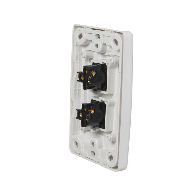 Clipsal 2 Gang Switch 10Amp 250v White (2000 Series) 2032VAWE, 2032VA
