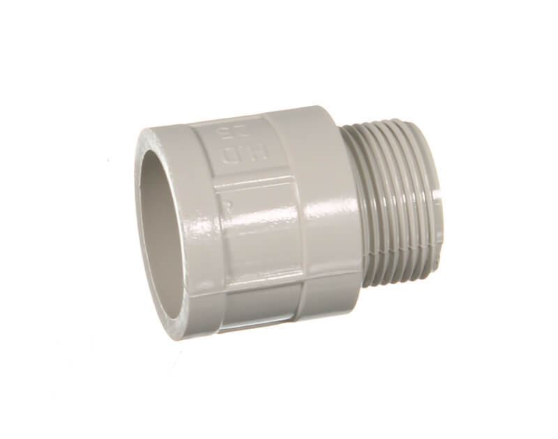 Clipsal 263-25-GY | 25mm Plain to Screwed PVC Conduit Male Coupling