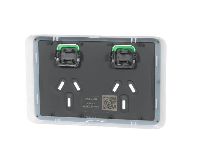 Clipsal Iconic 3025C-AN | Double Power Point Skin Anthracite | (SKIN ONLY)