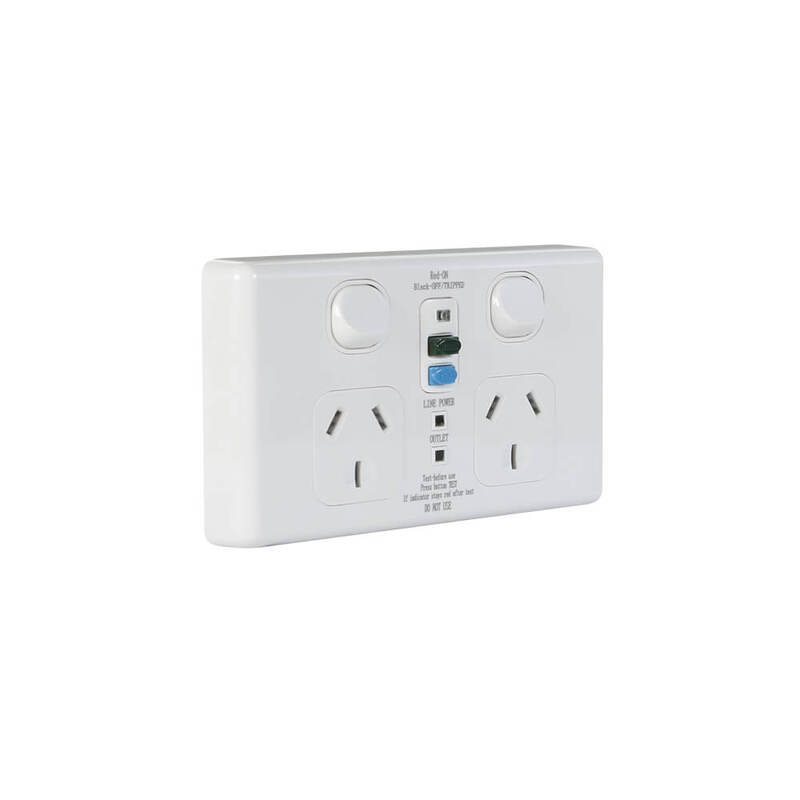 NLS 30555 | RCD Protected Double GPO 2x10A | White